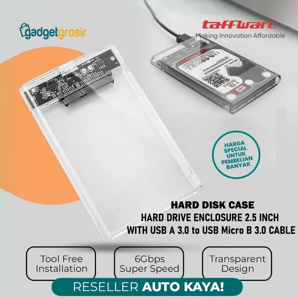 Jual Taffware Hard Drive Case SSD Enclosure 2.5 Inch Casing Hard Disk ...