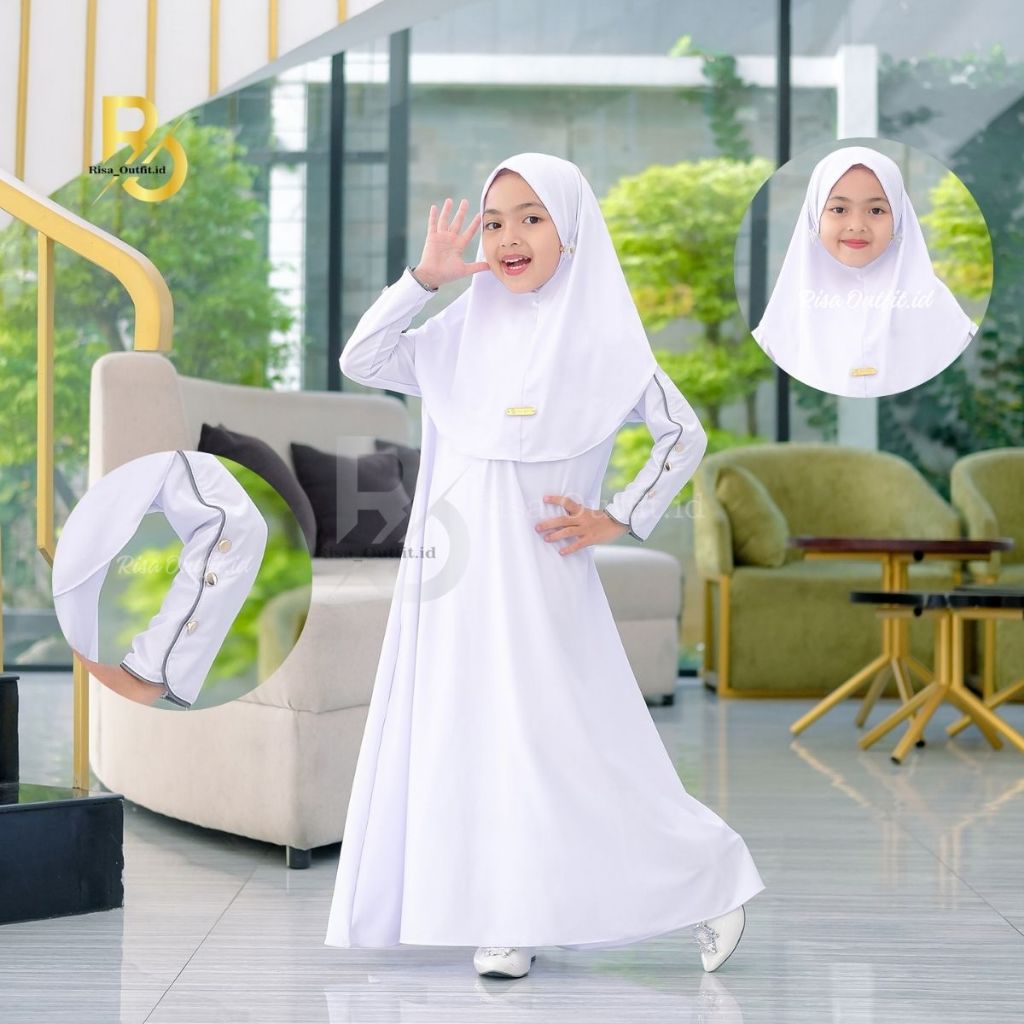 Jual Mecca Set Gamis Abaya Anak Perempuan Set Jilbab / Gamis Anak ...