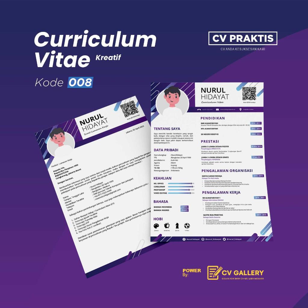 Jual DESAIN 008 | CV KREATIF | CURRICULUM VITAE | RESUME | CV PROFESIONAL | DAFTAR RIWAYAT HIDUP ...