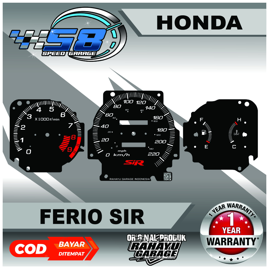 Jual PAPAN SPEEDOMETER CUSTOM HONDA CIVIC REPLIKA FERIO SIR,FERIO SI ...