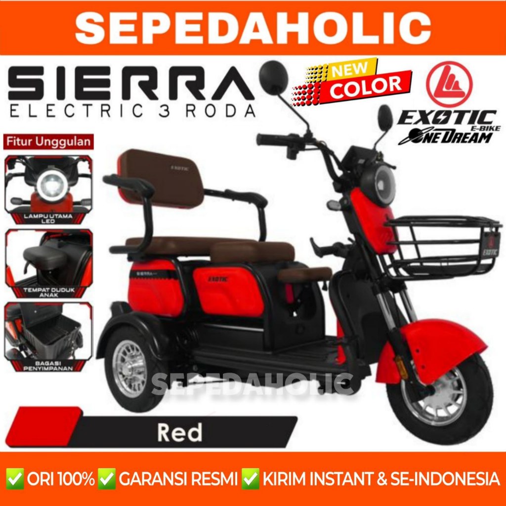 Jual Sepeda Listrik EXOTIC SIERRA / PACIFIC CROSSER / AVIATOR AT 230 ...