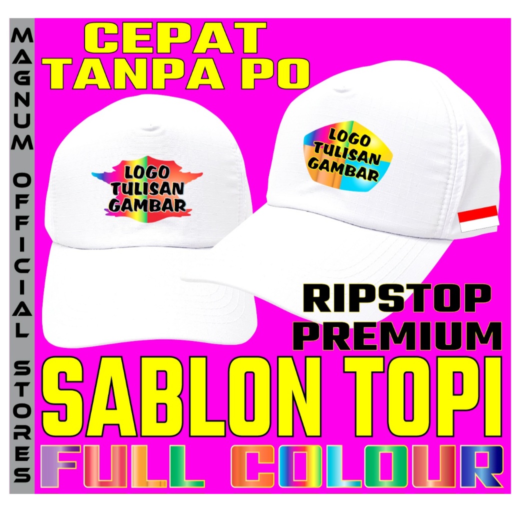 Jual Topi Sablon Custom Cetak Bikin Logo Nama Tulisan Gambar Desain ...