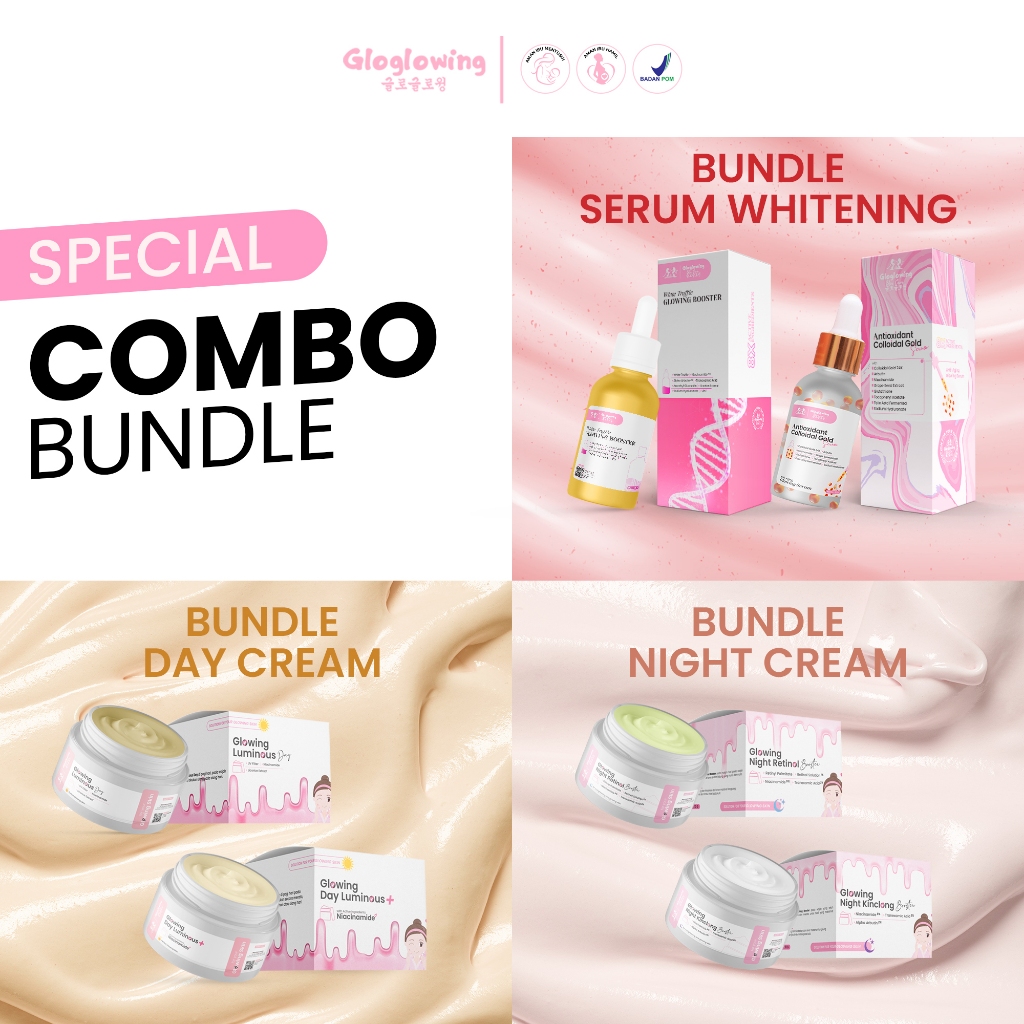 Jual [Combo Bundle Glowing] Bundle Day / Bundle Night / Bundle Serum - Gloglowing Skincare ...
