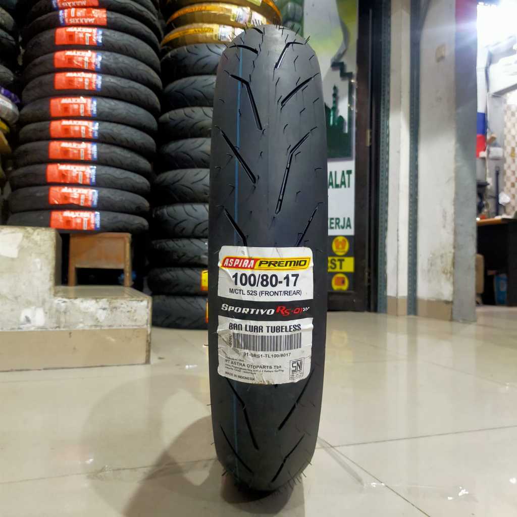 Jual Ban Motor Aspira 100/80-17 Premio Sportivo RS 01 Tubeless Soft Compound Ring 17 Gratis ...