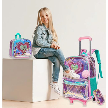 Jual TROLLEY Manik Student Backpack 3-piece Set 17 inch/ troli ransel ...