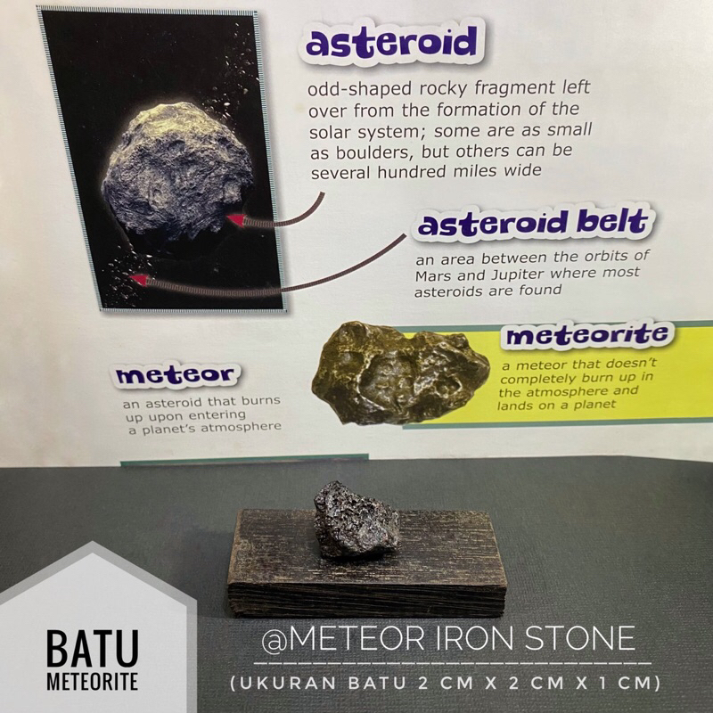 Jual Meteor Iron Stone A4 atau Batu Meteorite atau Asteroid Stone atau ...