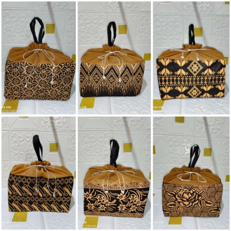 Jual TAS HAJATAN SPUNBOND SERUT TEBAL MOTIF BATIK UKURAN 22 X 22.TAS ...