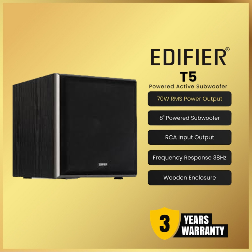 Jual Edifier T5 T 5 Powered Active Subwoofer 70w RMS Active Woofer with ...