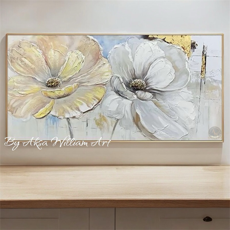 Jual lukisan bunga tekstur modern art painting | Shopee Indonesia