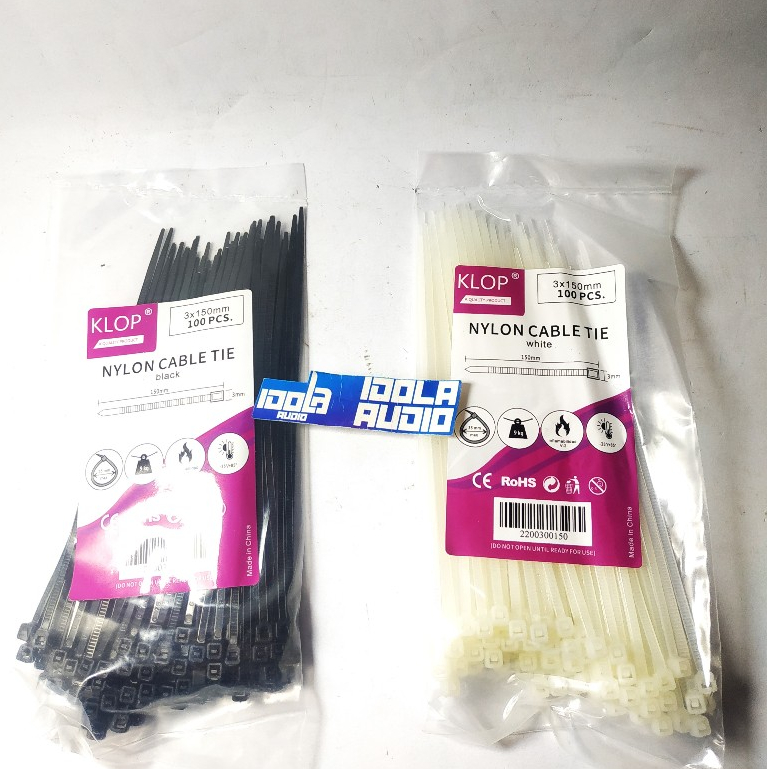 Jual Kabel TIE 3 x 150 mm Merek Klop Putih - Hitam | Shopee Indonesia