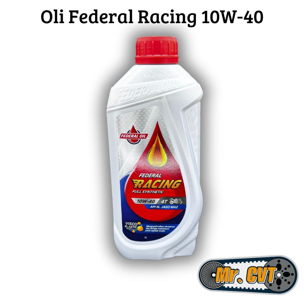 Jual Oli Federal Racing 10W40 4T 1 Liter Original 100% FULL SYNTHETIC ...