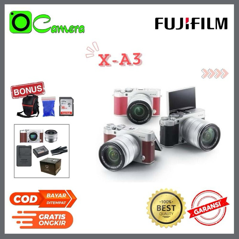 Jual Kamera Mirrorless FUJIFILM X-A3 Lensa 16-50mm | Shopee Indonesia