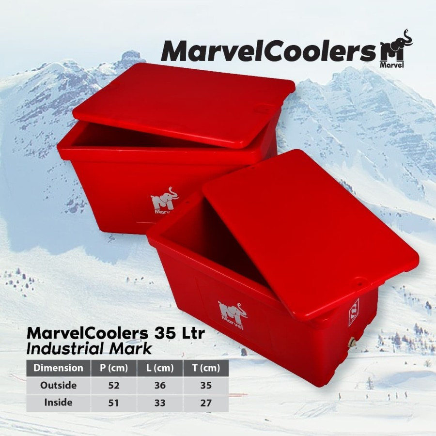 Jual Marvel Cooler Box 35 Liter Industrial Mark Cool Box - Ice Box - Es ...