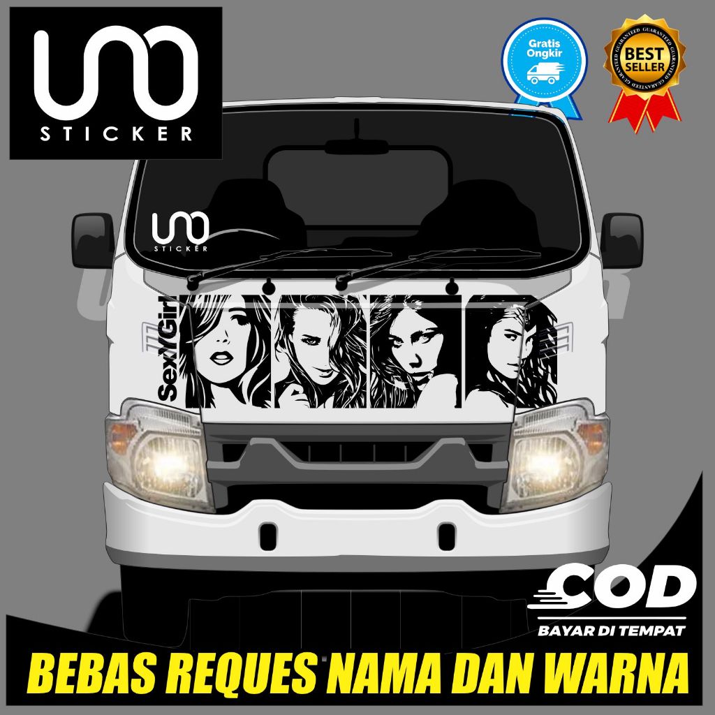 Jual JUAL STICKER GAMBAR CEWEK KABIN HITAM PICKUP ( TERLARIS ) | Shopee ...