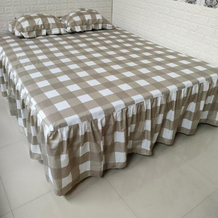 Jual Sprei Rumbai ukuran 180x200/160x200 aesthetic kotak kotak /Sprei ...