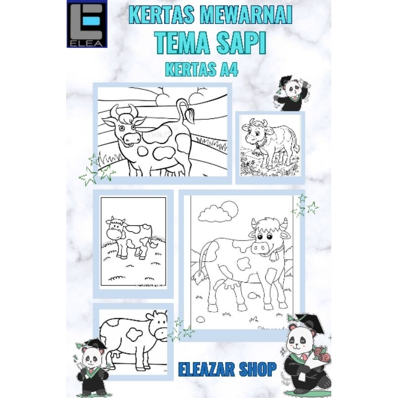 Jual Kertas Mewarnai Tema Sapi | Shopee Indonesia