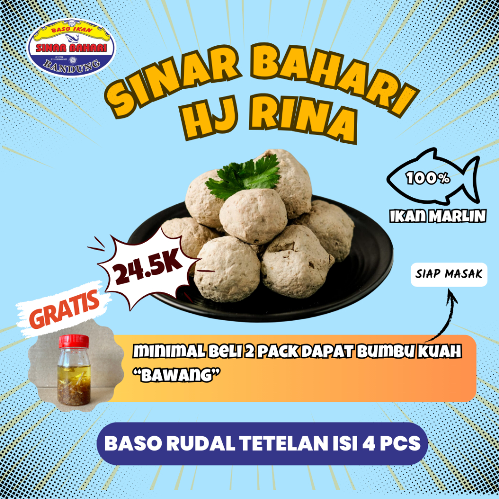 Jual Bakso Baso Ikan Sinar Bahari Varian Rudal Tetelan Premium Bumbu ...
