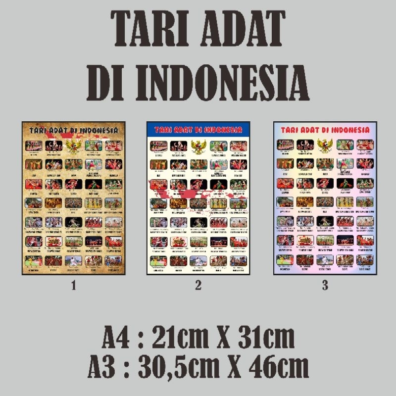 Jual Poster Tari Adat Indonesia (A3) | Shopee Indonesia