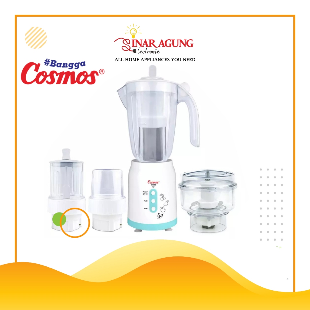 Jual COSMOS BLENDER CB832PC / CB 832 PC PLASTIK BLENDER 5 IN 1 2 LITER ...