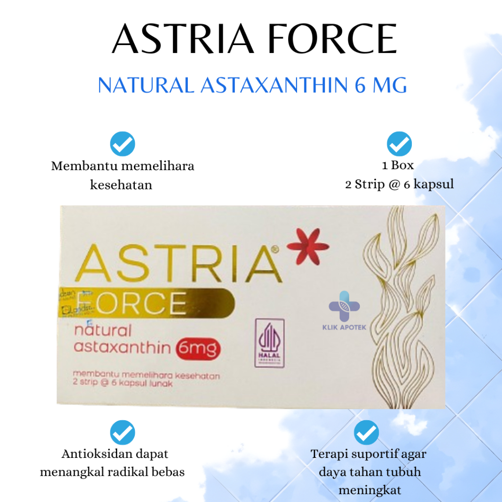 Jual ASTAXANTHIN ASTRIA FORCE 6MG BOX 12 KAPSUL | Shopee Indonesia