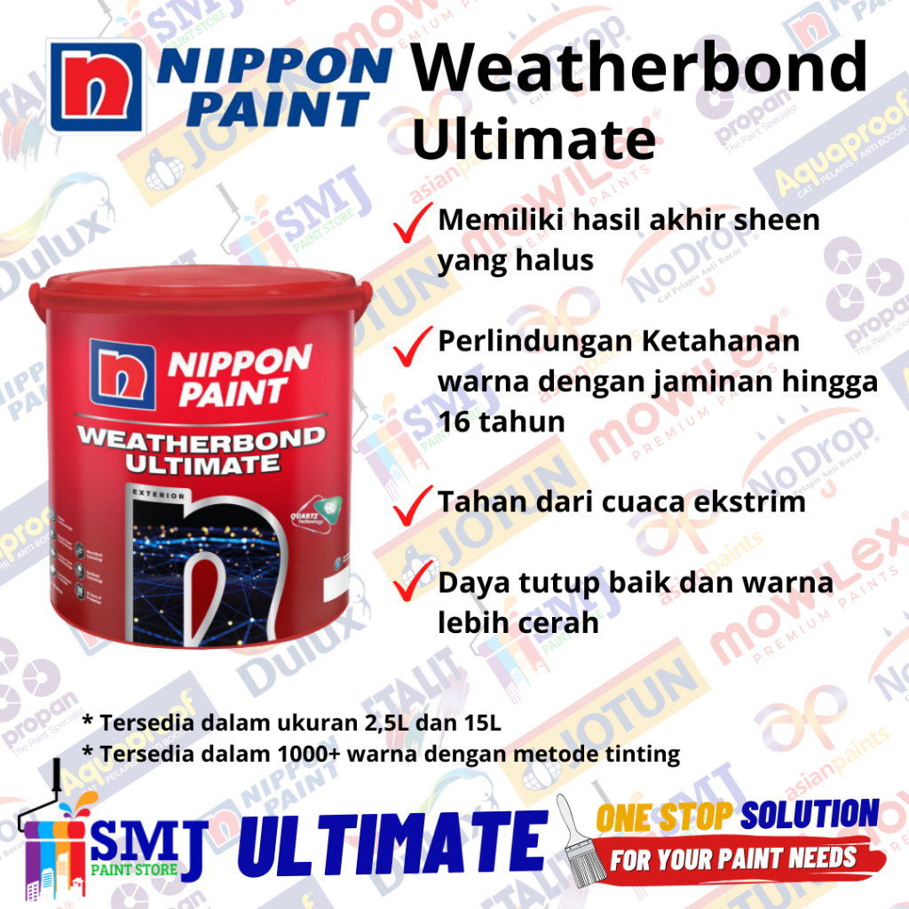 Jual Cat Tembok Eksterior NIPPON PAINT WEATHERBOND ULTIMATE Warna ...