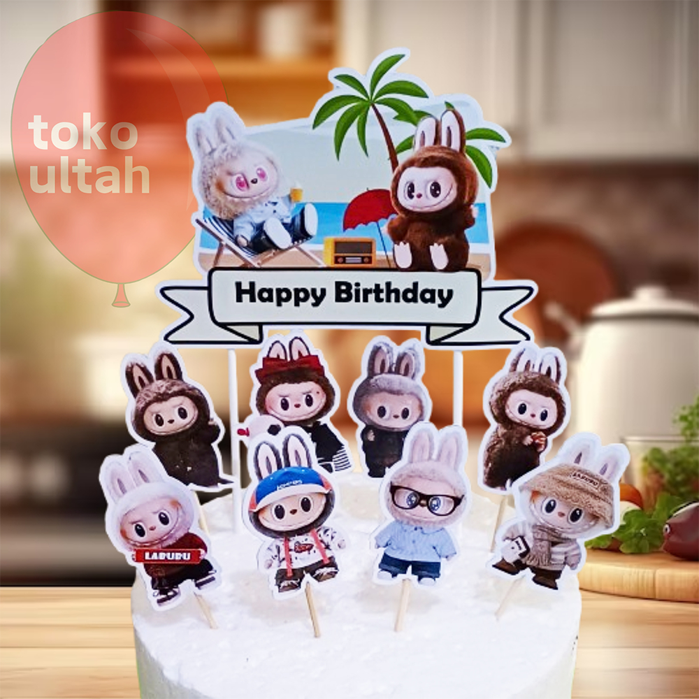 Jual Topper Karakter Labubu untuk Hiasan / Dekorasi Kue Ulang Tahun Anak Karakter Birthday Cake ...