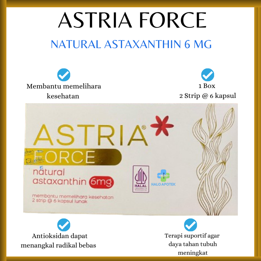 Jual ASTAXANTHIN ASTRIA FORCE 6MG BOX 12 KAPSUL | Shopee Indonesia