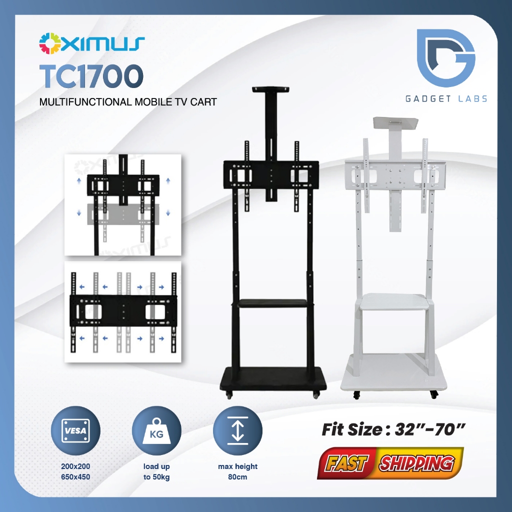 Jual Oximus TC1700 Bracket Standing Roda LED TV 32" Inch - 70" Inch ...
