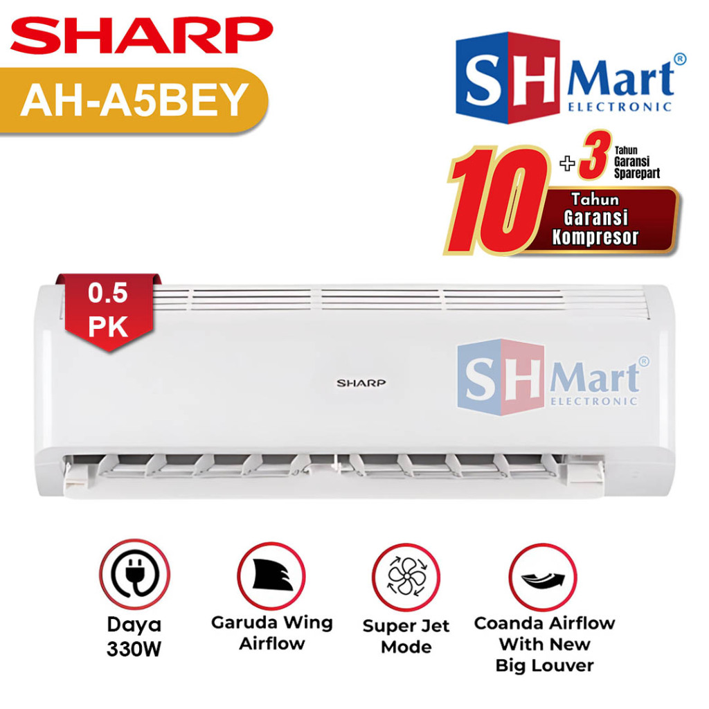 Jual AC SHARP 1/2 PK AH-A5BEY / 5BEY INDONESIA NEW ANTI KARAT GARUDA SERIES UNIT ONLY | Shopee ...