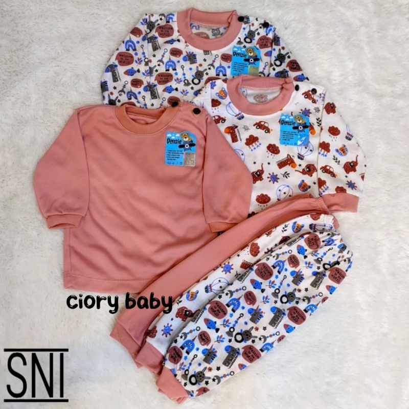 Jual 3 steel baju panjang bayi seri dusty (ping) baju piama bayi ...
