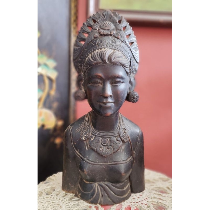 Jual Patung kuno Gadis Bali buatan tangan Abad pertengahan CACAT retak ...