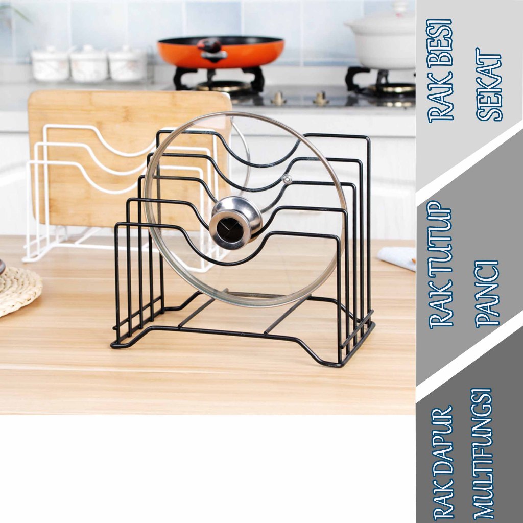 Jual Rak Dapur Multifungsi - Rak Tutup Panci - Rak Dapur Besi Sekat ...