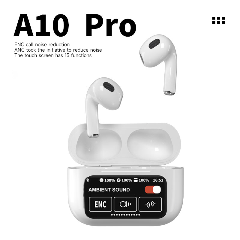 Jual [COD]A10 Pro ANC Smart Screen Active Noise Reduction Earphone/ENC ...