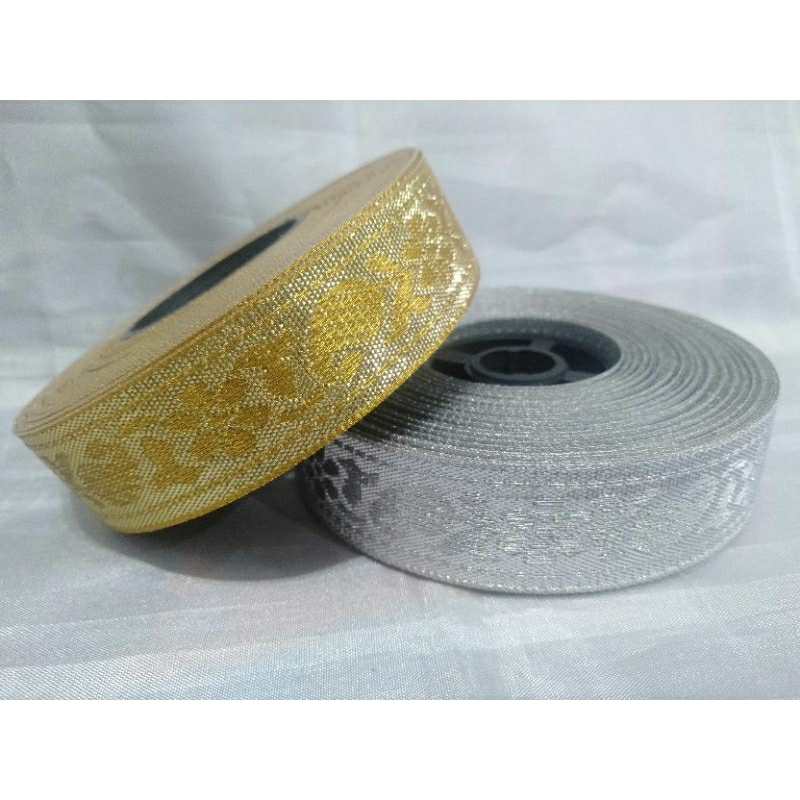 Jual Renda Tepi Pita Mas Perak/ Renda Tepi LKDMT 3/4" | Shopee Indonesia