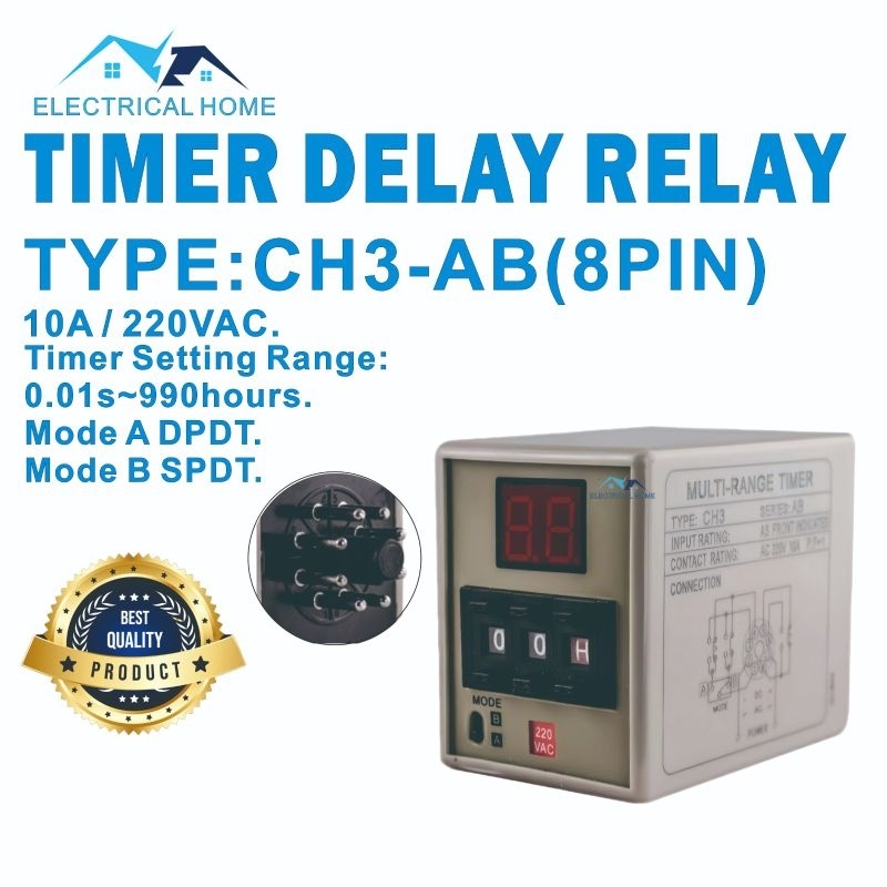 Jual Timer Delay Relay CH3-AB PNC 220VAC | Shopee Indonesia