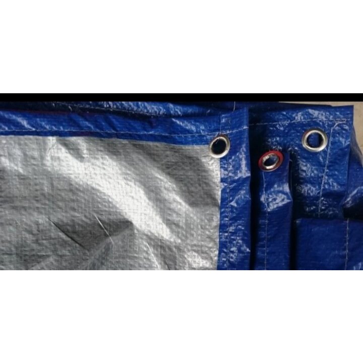 Jual TERPAL PLASTIK BIRU SILVER standar UK : 8X10 | Shopee Indonesia