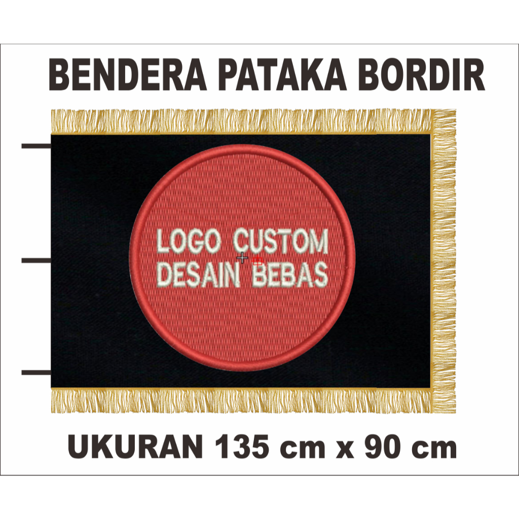 Jual Bendera Pataka Bordir Logo Sendiri Bebas Desain Bahan Beludru ...