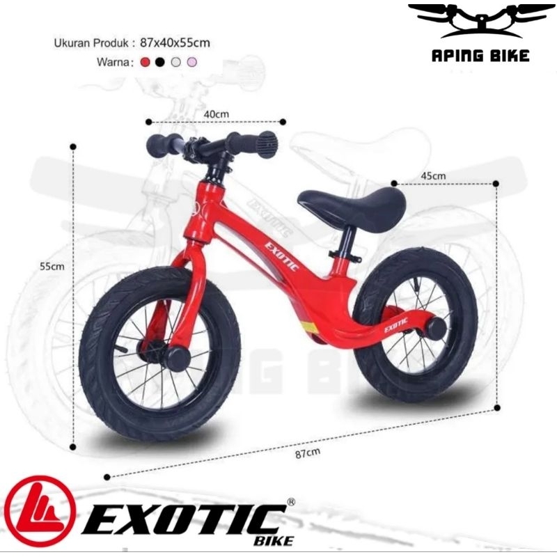 Jual SEPEDA ANAK PUSH BIKE MG EXOTIC ET 3110 ET 3112 ET 3113 VELG RACING BAN KARET BISA DI POMPA ...