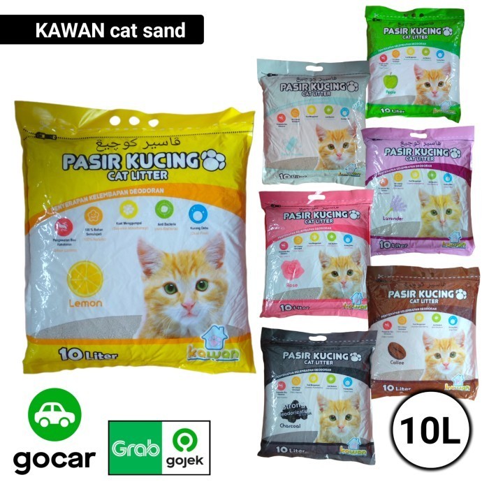 Jual Pasir Kucing KAWAN Bentonite 10 liter - Pasir gumpal wangi GOSEND ...
