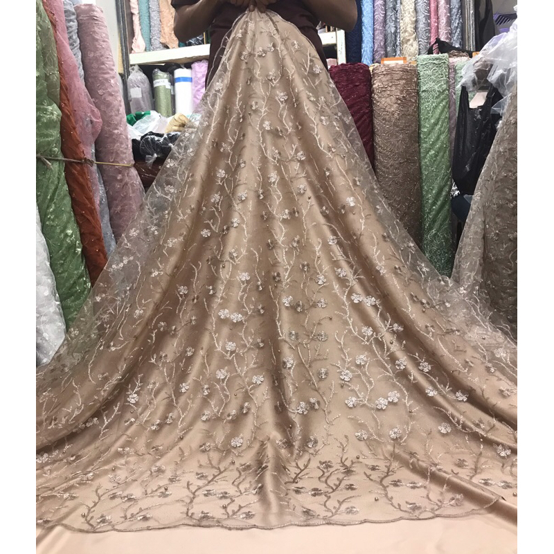 Jual Kain Tile Mutiara Double renda / bahan Tile renda / Bahan Kebaya ...