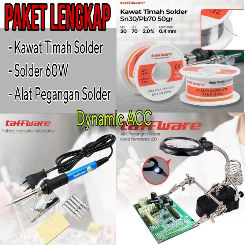 Jual PAKET SOLDER LISTRIK 60 Watt Temperatur ADJUSTABLE SET Pegangan Solder + Kawat Timah ...