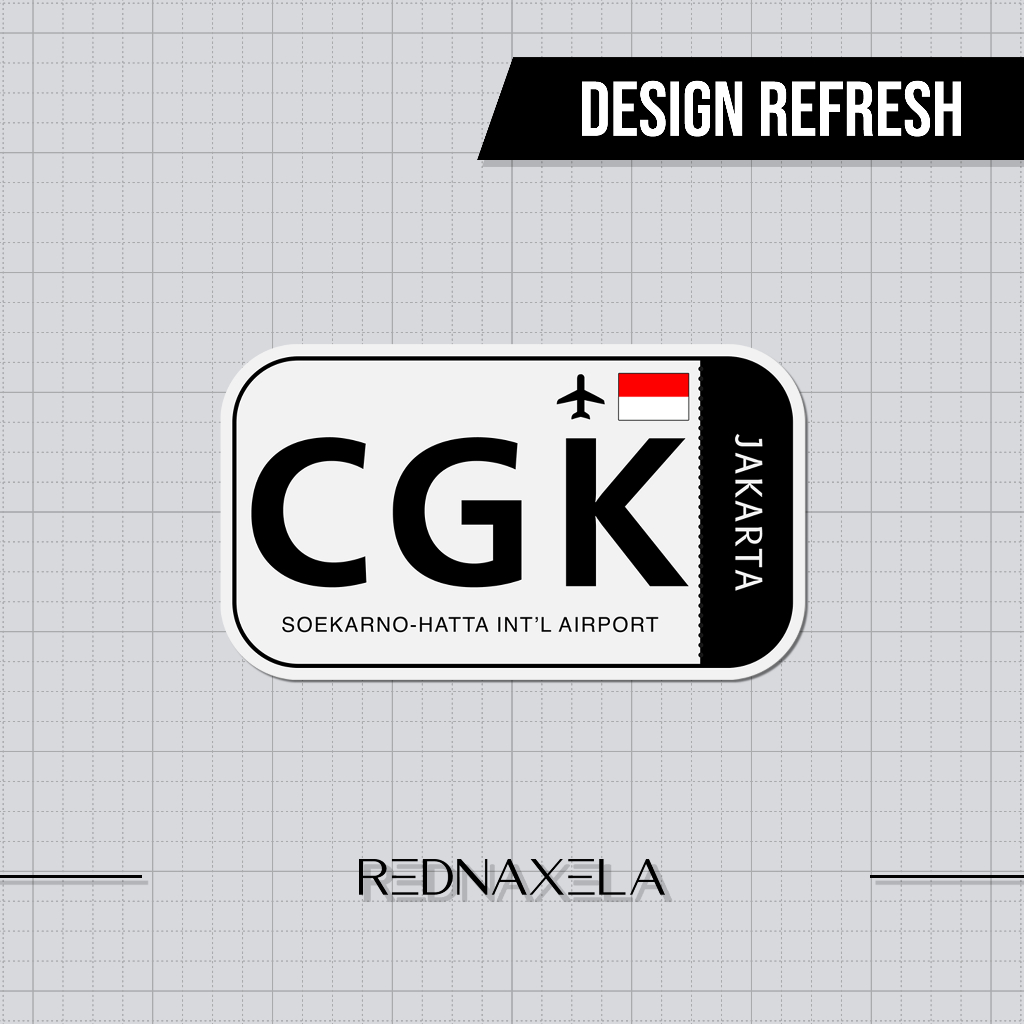 Jual Stiker Vinyl Soekarno Hatta Intl Airport Code CGK Sign Sticker ...