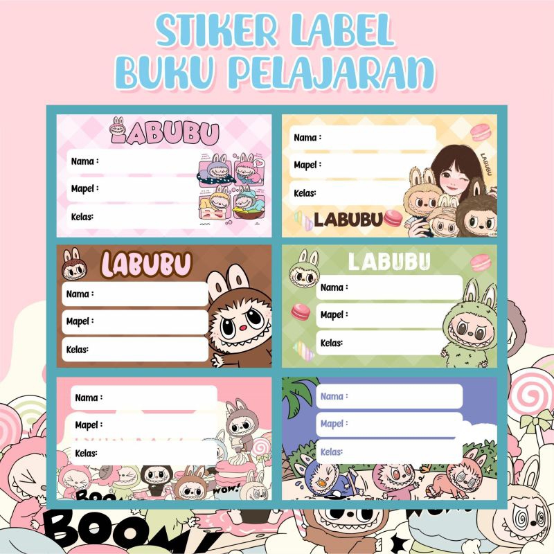 Jual STIKER LABUBU \ STIKER LABEL BUKU PELAJARAN \ STIKER CUSTOM ...