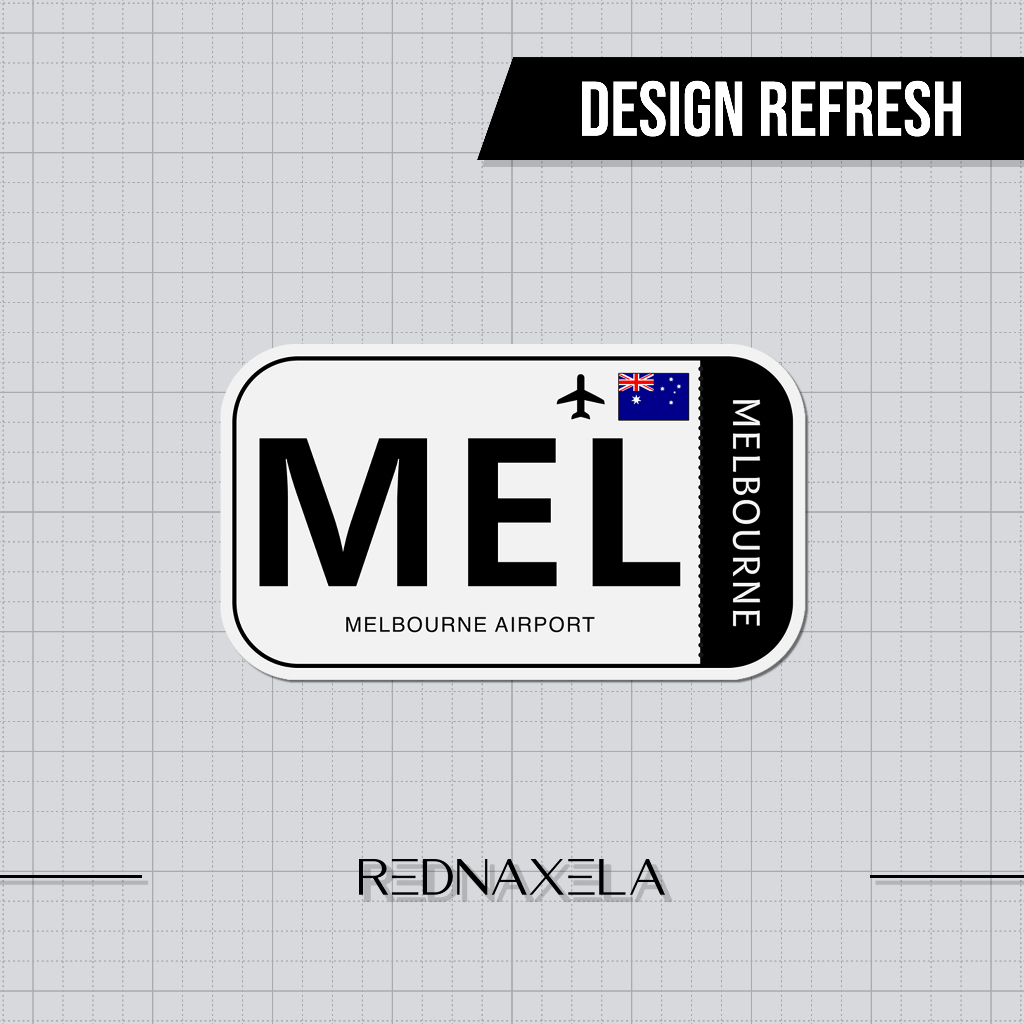 Jual Stiker Vinyl Melbourne Airport Code MEL Sign Sticker | Shopee ...