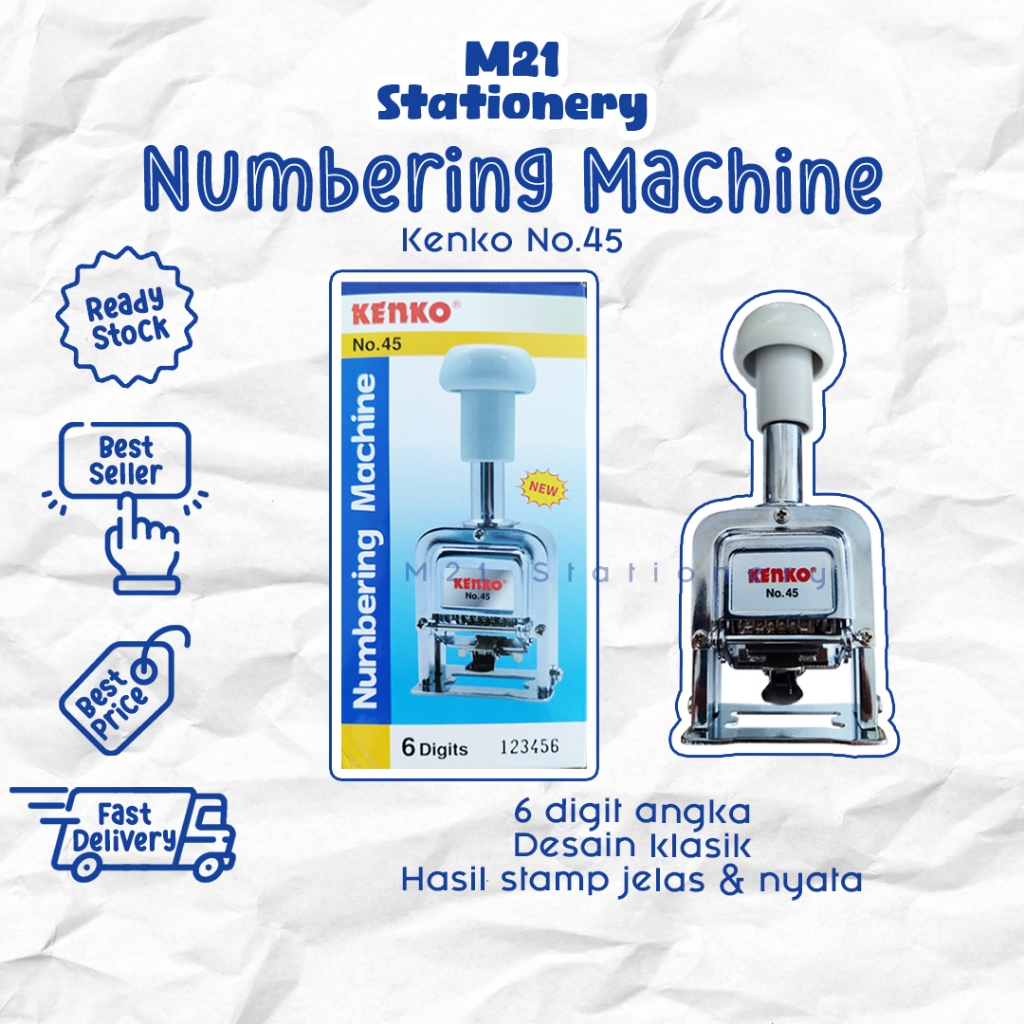 Jual NUMBERING MACHINE KENKO NO 45 / NUMERATOR MESIN ANGKA OTOMATIS 6 ...