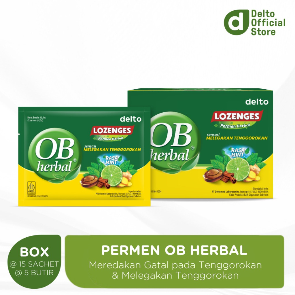 Jual Permen OB Herbal Rasa Mint Box 15 Sachet - Sensasi Melegakan ...