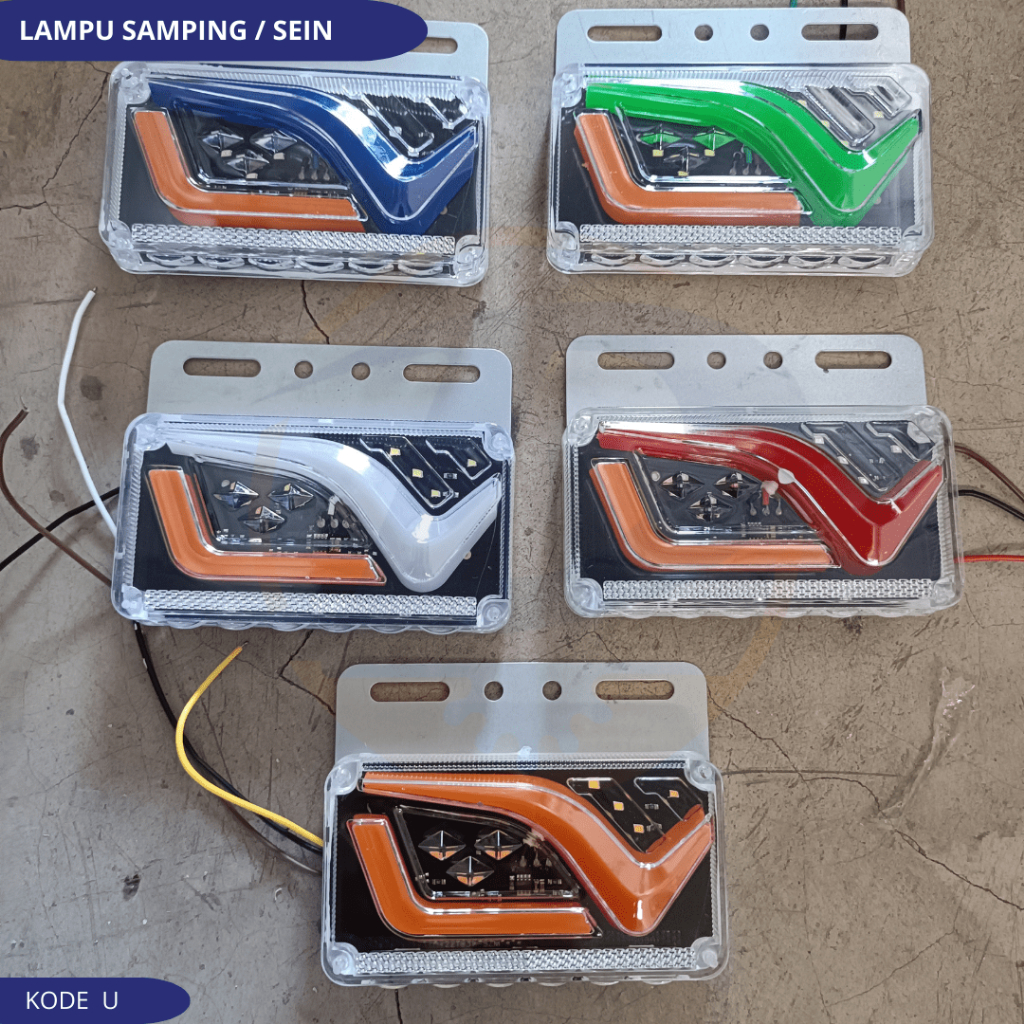 Jual Lampu Samping Truk 12 Volt - 24 Volt / Lampu Sein Running Bak Truck KODE U | Shopee Indonesia
