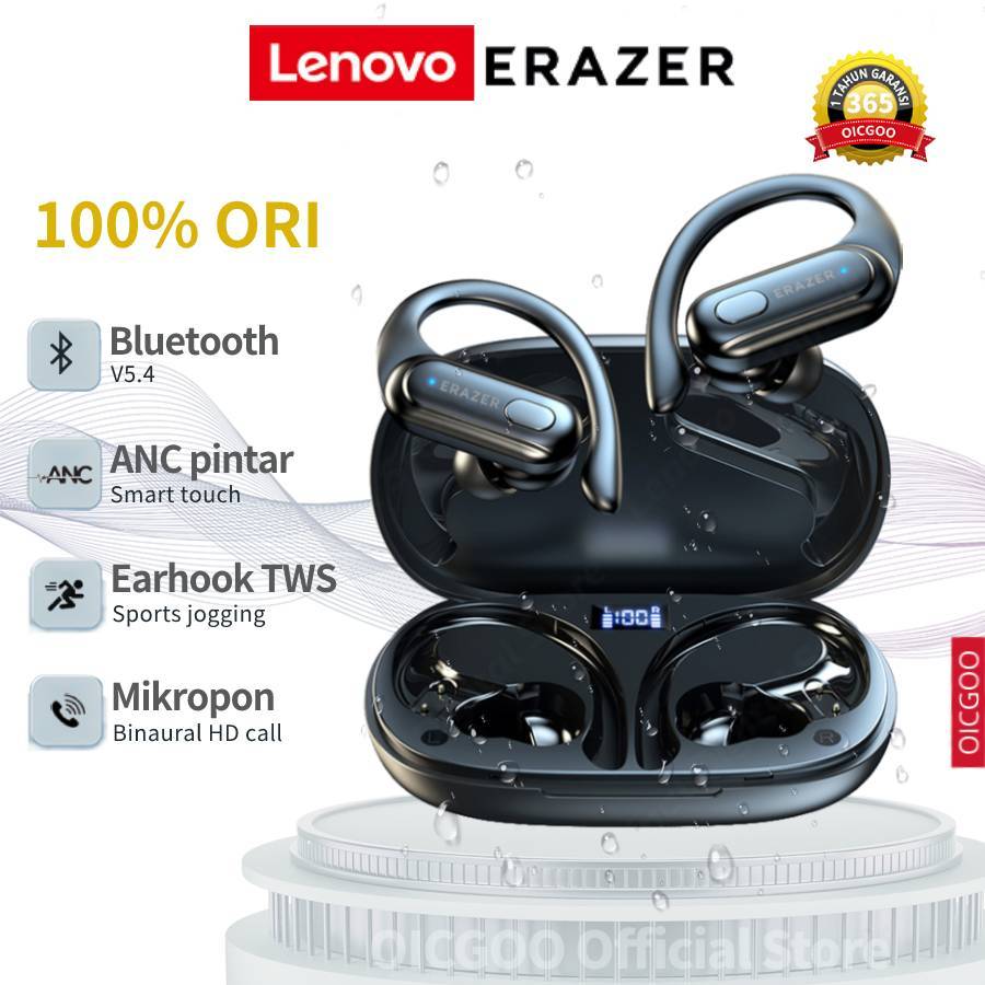 Jual Lenovo ERAZER XT60 Pro Earphone TWS Wireless Headset Bluetooth 5.4 ...