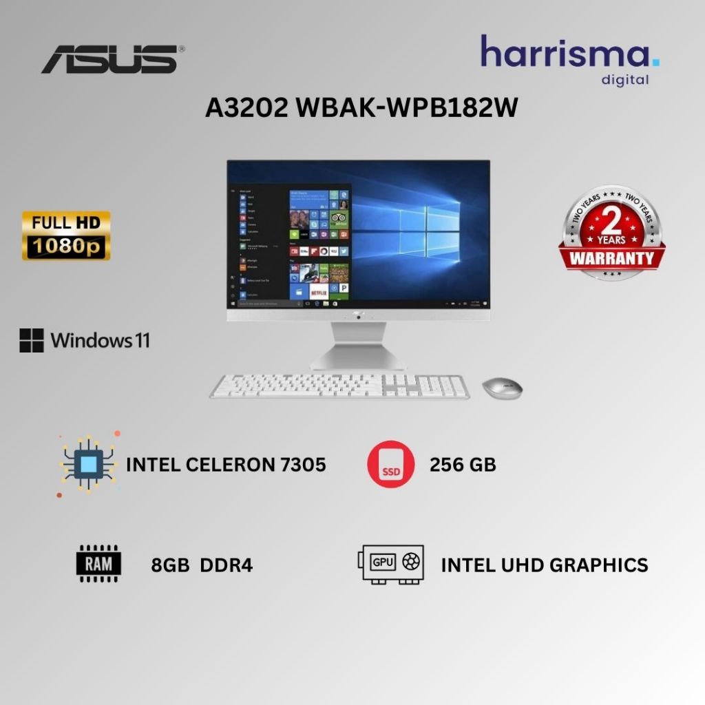 Jual ASUS AIO A3202 WBAK - WPB182W ( INTEL 7305/8GB/256GB/ W11 / 21.5 ...
