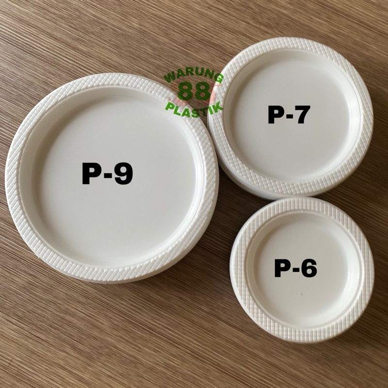 Jual (50 PCS) PIRING PLASTIK PUTIH 6 7 9 | PIRING SEKALI PAKAI | PIRING ...